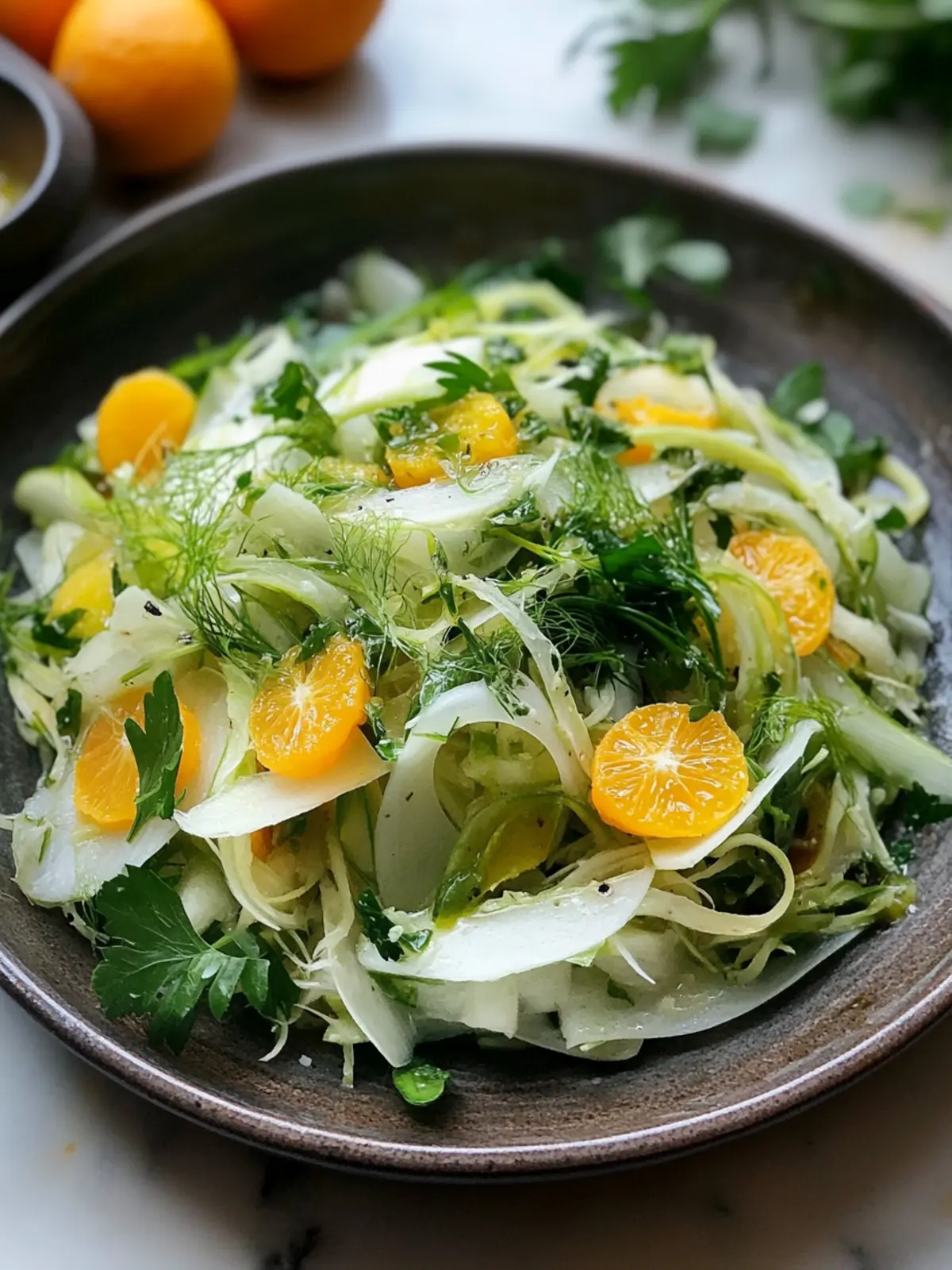 Irresistible Shaved Fennel Salad with Delicious Clementine Vinaigrette