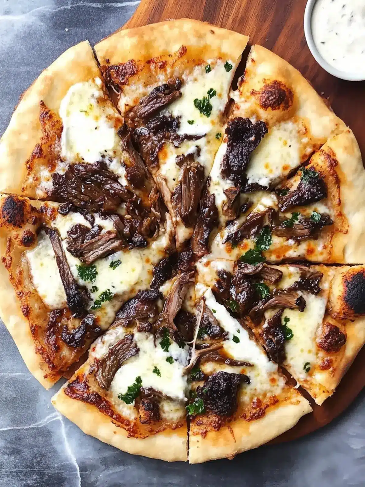 Irresistible Short Rib Pizza with Smoked Gouda Cream Sauce