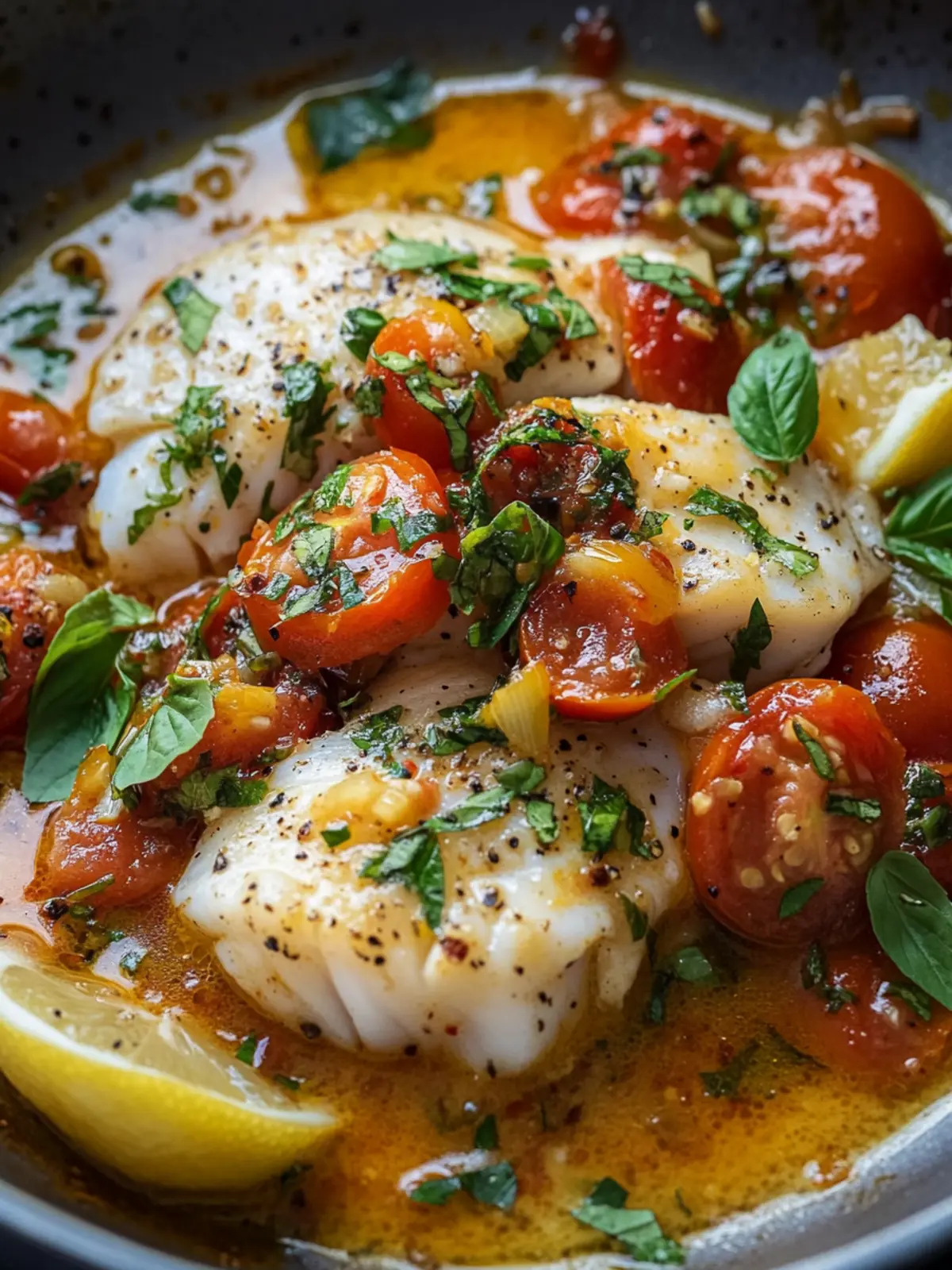 Irresistible Cod in a Tomato Lemon Butter Sauce - 30 Minutes