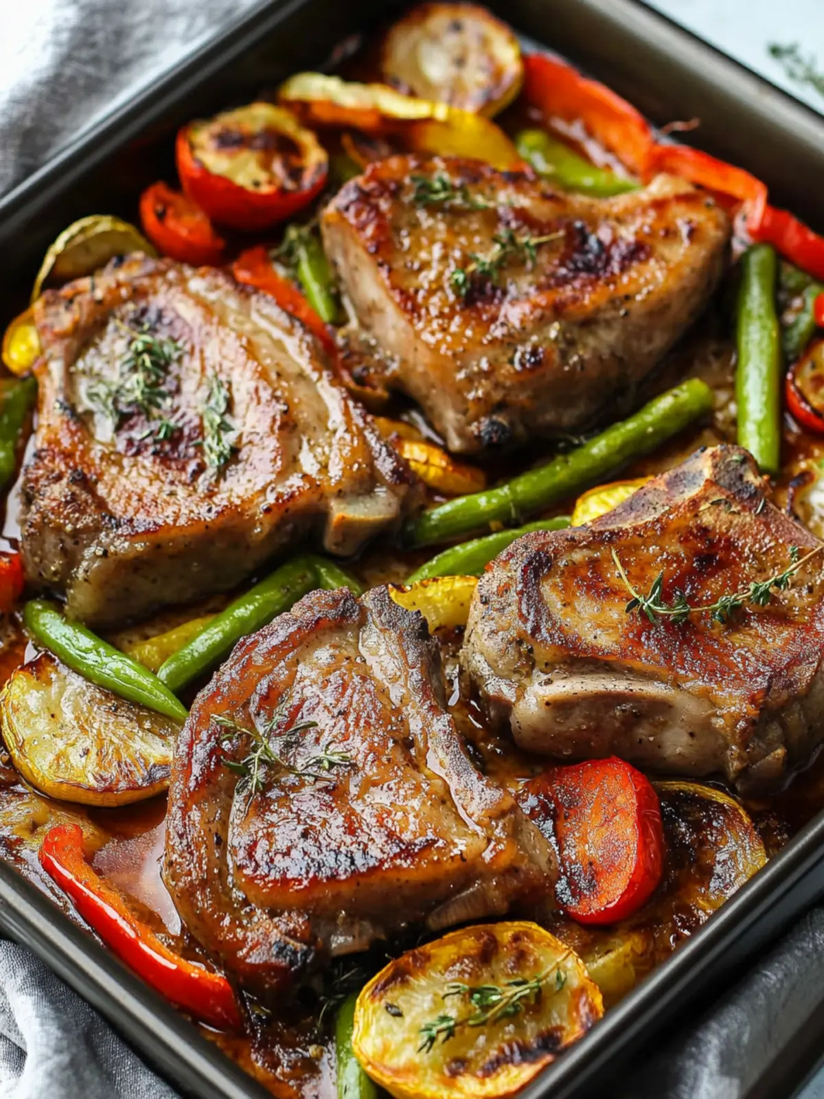 Easy Lazy Summer Protein Dinners: Sheet Pan Pork Chops & Veggies
